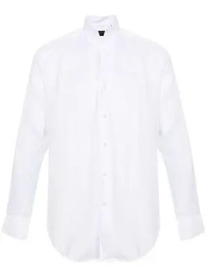 DELL'OGLIO Band-collar Linen Shirt