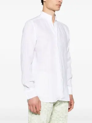 DELL'OGLIO Band-collar Linen Shirt