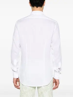 DELL'OGLIO Band-collar Linen Shirt