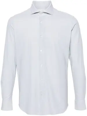 DELL'OGLIO Striped Spread-collar Shirt