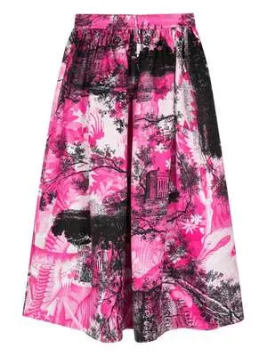 Erdem Printed Jacquard Midi Skirt