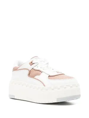 Valentino Garavani Freedots Xl Leather Sneakers - Neutrals