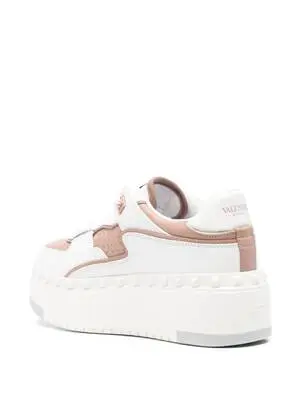 Valentino Garavani Freedots Xl Leather Sneakers - Neutrals