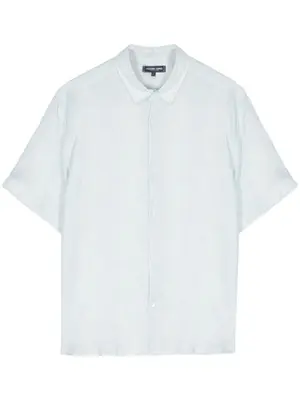 Frescobol Carioca Castro Stripe Cabana Linen Shirt - Blue