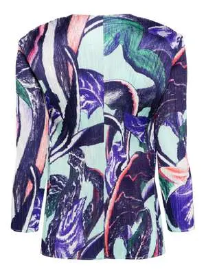 Issey Miyake Graphic-print Pleated Jacket - Purple