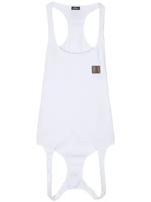 OLLY SHINDER Logo-patch Double-end Cotton Tank Top