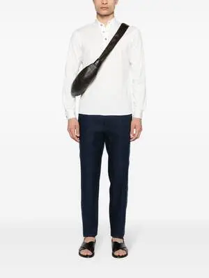 DELL'OGLIO Long-sleeve Cotton Henley Shirt