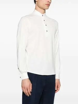 DELL'OGLIO Long-sleeve Cotton Henley Shirt