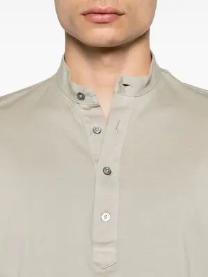 DELL'OGLIO Long-sleeve Cotton Henley Shirt