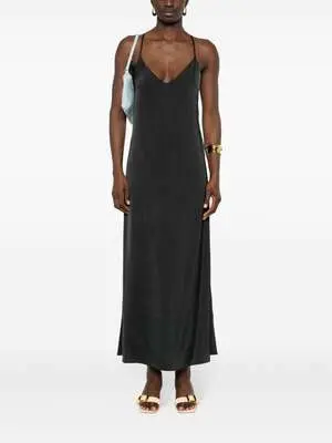 IVY OAK Textured V-neck Maxi Dress