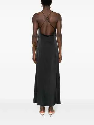 IVY OAK Textured V-neck Maxi Dress