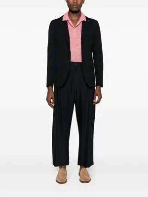 BARBA NAPOLI Mélange Linen Polo Shirt