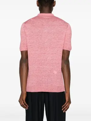 BARBA NAPOLI Mélange Linen Polo Shirt