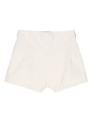 PATOU Logo-engraved Medallion Cotton Shorts - Neutrals