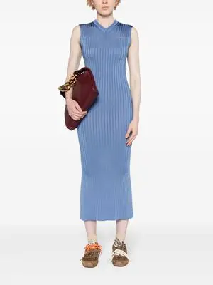 Marni Logo-jacquard Ribbed-knit Maxi Dress