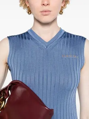Marni Logo-jacquard Ribbed-knit Maxi Dress