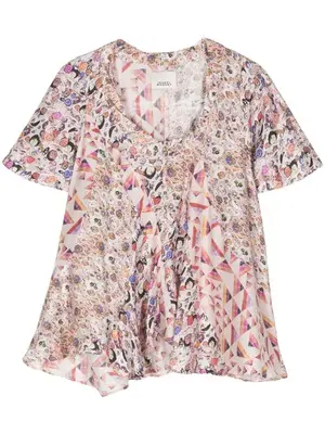 Isabel Marant Étoile Lamalia Graphic-print Flared Top