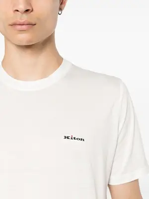 Kiton Embroidered-logo Cotton T-shirt - White