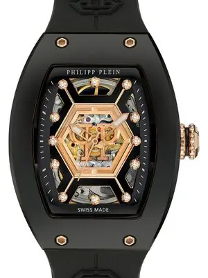 Philipp Plein Noire Galaxy Watch With Diamond Hour Markers - Gold