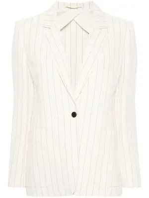 Max Mara Single-breasted Pinstriped Blazer - Neutrals