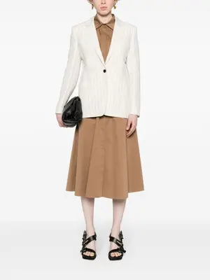 Max Mara Single-breasted Pinstriped Blazer - Neutrals