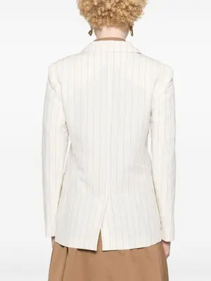 Max Mara Single-breasted Pinstriped Blazer - Neutrals