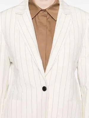 Max Mara Single-breasted Pinstriped Blazer - Neutrals