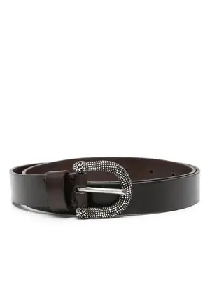 P.a.r.o.s.h Buckle Leather Belt - Brown