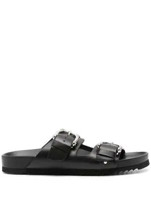 P.a.r.o.s.h Buckled Leather Sandals - Black