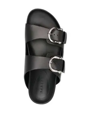 P.a.r.o.s.h Buckled Leather Sandals - Black