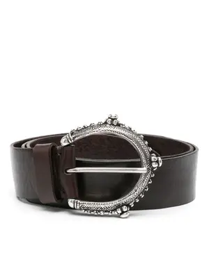 P.a.r.o.s.h Buckle Leather Belt - Brown