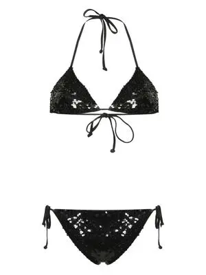 P.a.r.o.s.h Sequinned Bikini Set - Black