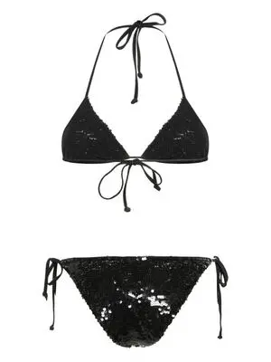 P.a.r.o.s.h Sequinned Bikini Set - Black