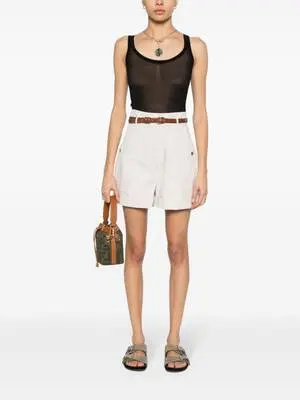 Max Mara Semi-sheer Fine-ribbed Top - Black