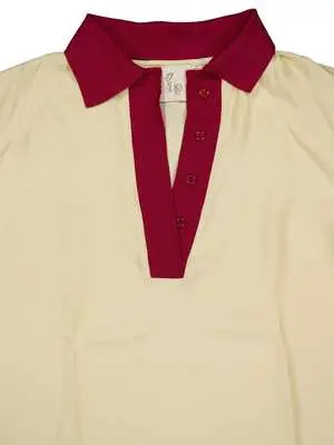 PAULA Diane V-neck Silk Blouse - Neutrals
