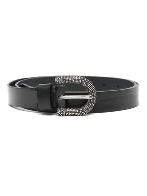 P.a.r.o.s.h Buckle Leather Belt - Black