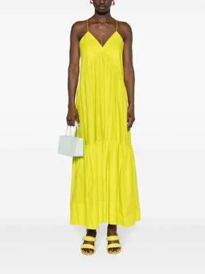 TWINSET Ruched-detail Poplin Maxi Dress