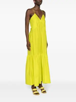 TWINSET Ruched-detail Poplin Maxi Dress