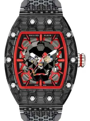 Philipp Plein Crypto King Red Crystal Ghost Watch - Grey