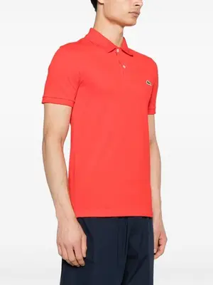 Lacoste Logo-patch Cotton Polo Shirt - Red