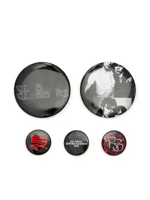 Raf Simons Logo-Print Pins - Black | Editorialist
