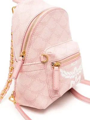 Mcm Small Stark Lauretos Monogram Backpack - Pink