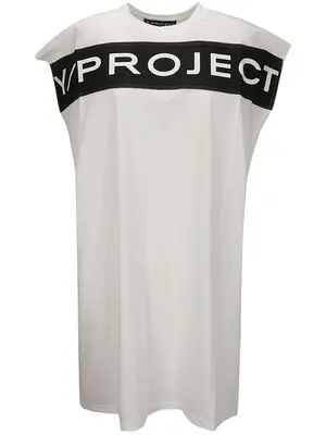 Y/project Logo-print Cotton Mini Dress - White