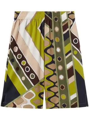 Emilio Pucci Vivara-print Cotton Shorts - Green