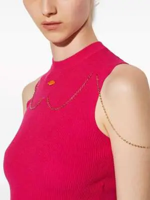 Emilio Pucci Chain-embellished Rib-knit Top