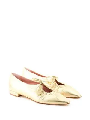 PAUL WARMER Elba Metallic-effect Ballerina Shoes