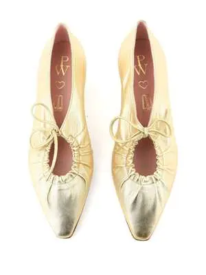 PAUL WARMER Elba Metallic-effect Ballerina Shoes