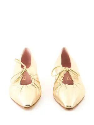 PAUL WARMER Elba Metallic-effect Ballerina Shoes