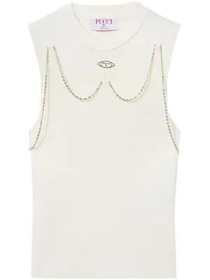Emilio Pucci Logo-plaque Ribbed Knit Top
