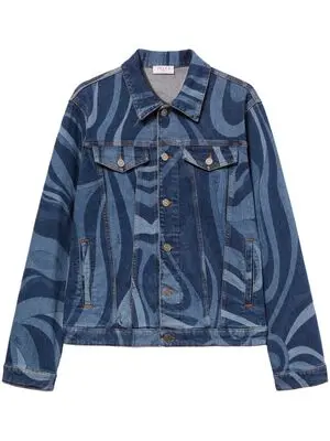 Emilio Pucci Marmo-print Denim Trucker Jacket